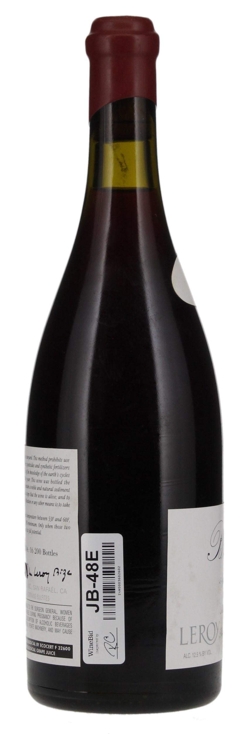 2004 Domaine Leroy Bourgogne Rouge Pinot Noir | WineBid