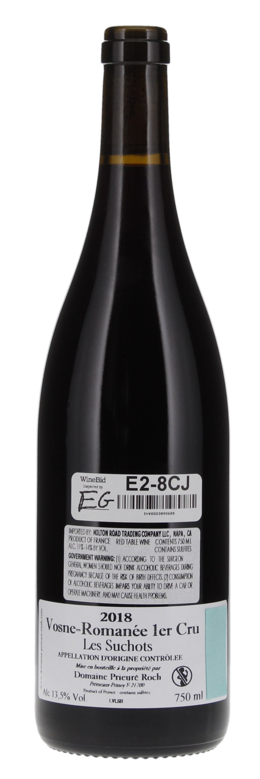 2018 Domaine Prieure-Roch Vosne-Romanee Les Suchots Pinot Noir 1er ...